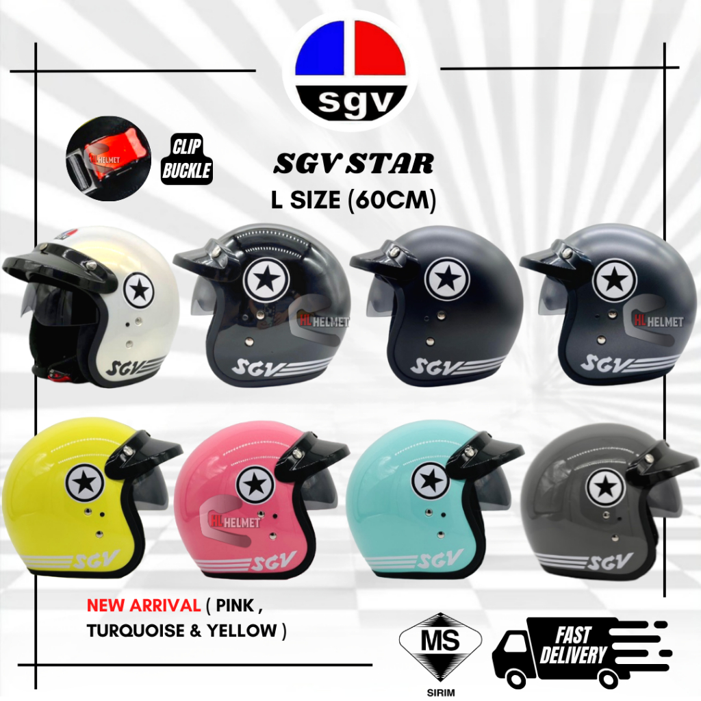 SGV STAR DOUBLE VISOR HELMET WITH TINTED SUNGLASS-TIDAK SESUAI UTK ...