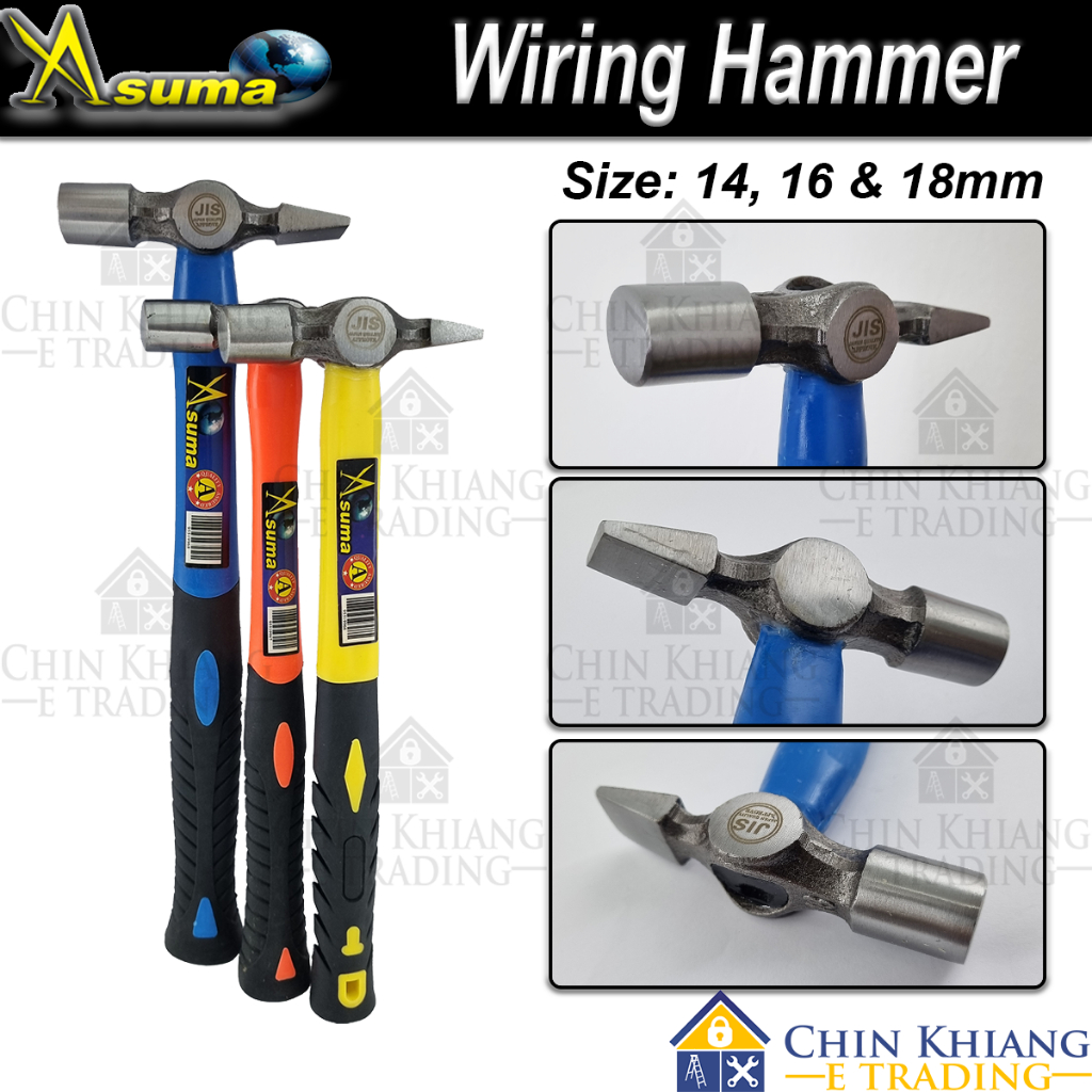 Asuma Wiring Hammer Fiberglass Handle / Tukul Besi 14mm 16mm 18mm ...