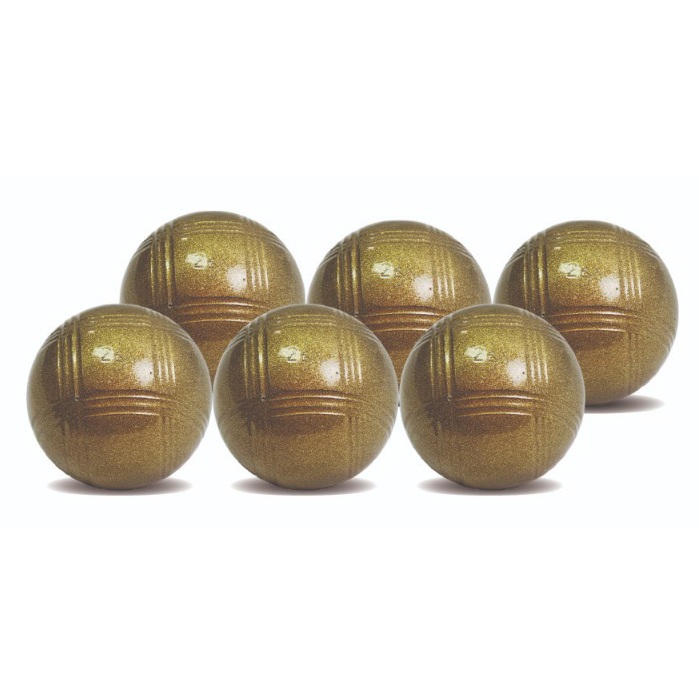 PETANQUE BOULE 2 SQ BOULE GOLD SET 6 & 3 with CARRY CASE /WOODEN JACK ...