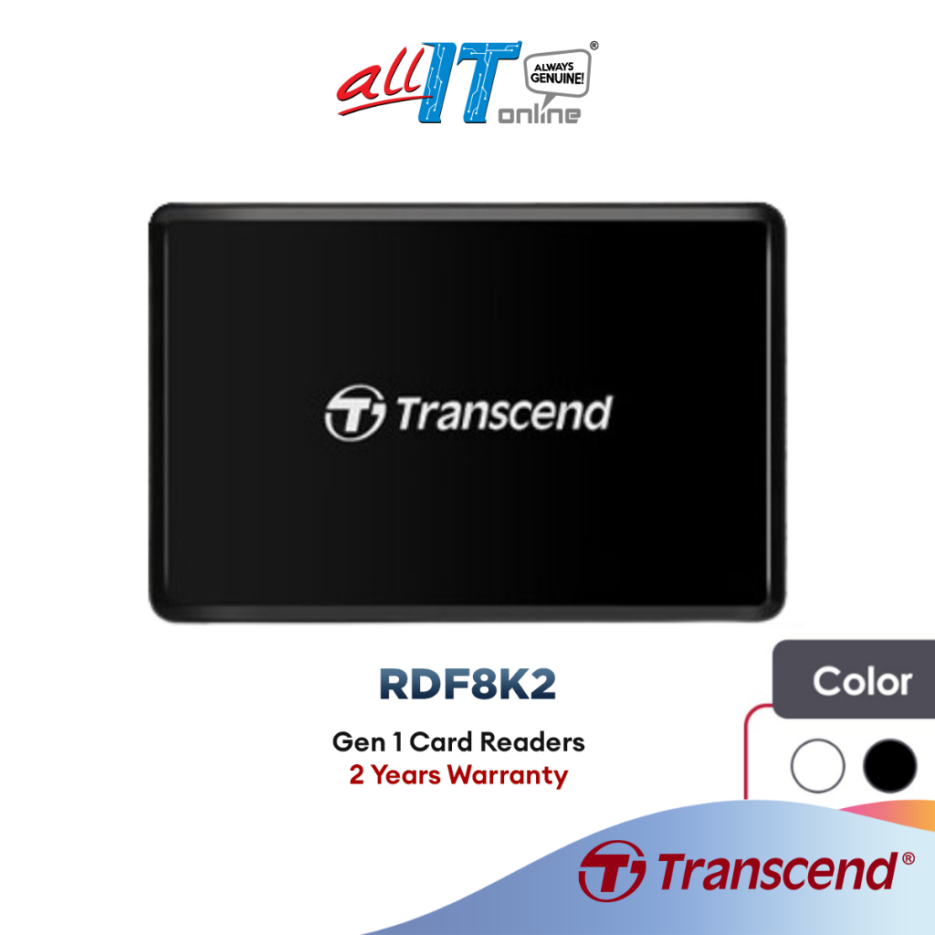 Transcend USB 3.1 Gen 1 Card Readers - Black/White RDF8K2 | Shopee Malaysia