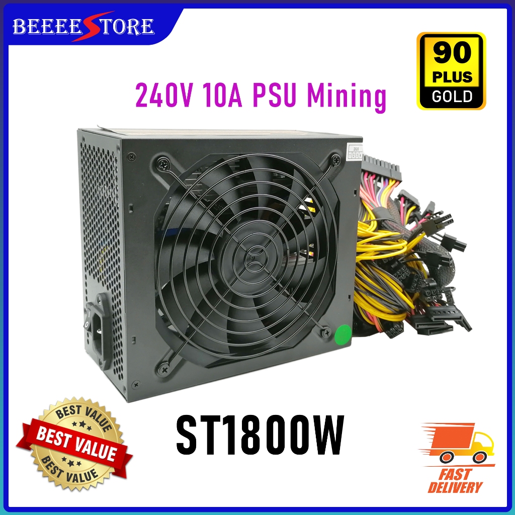 ST1800W 90+GOLD 1800W PSU 240V 10A Full Module Support 8 GPUs GPU ...