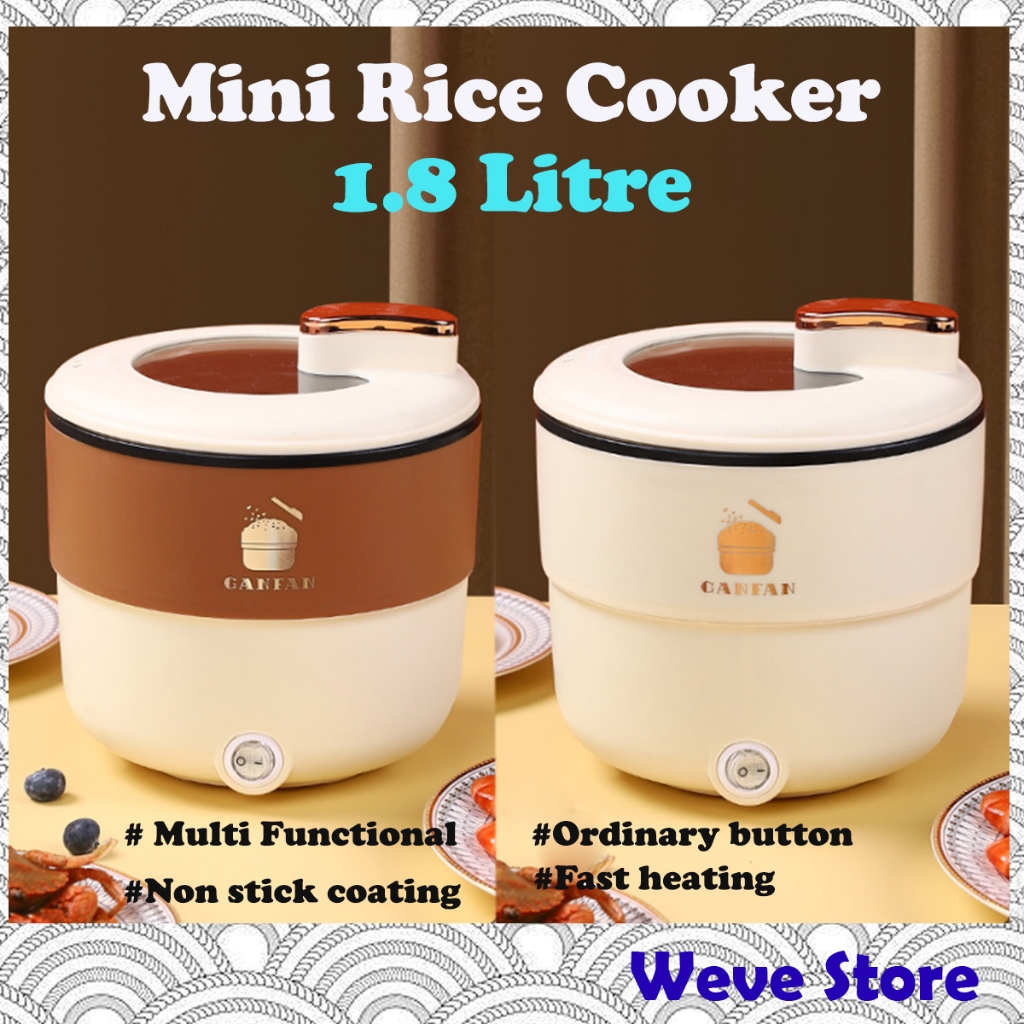 Portable 1.8L Electric Mini Rice Cooker Multiuse Non-stick Mini Cooker ...