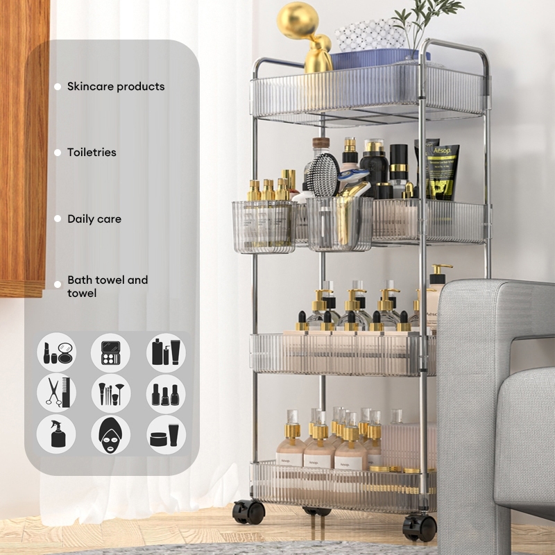 3/4 Tier Trolley Racks with Wheels Multifunction Trolley Rack Trolley ...