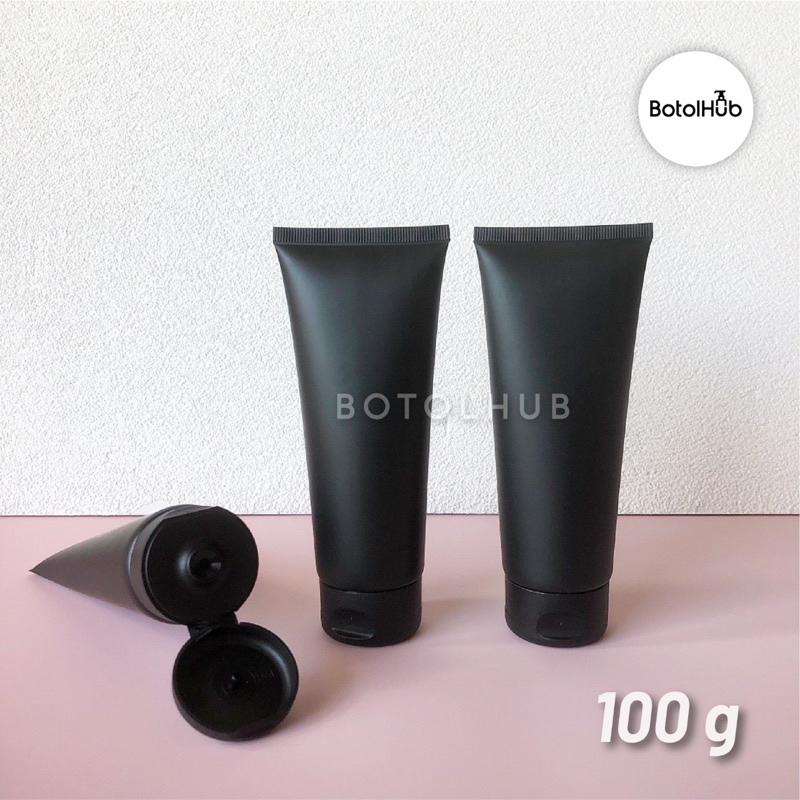 100g Black Matte Tube with Black Matte Fliptop Cap PT64 | Shopee Malaysia
