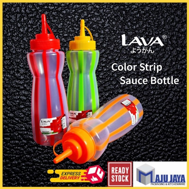 Lava Squeeze Color Strip Sauce Bottle Condiment Spice Dispenser / Botol ...
