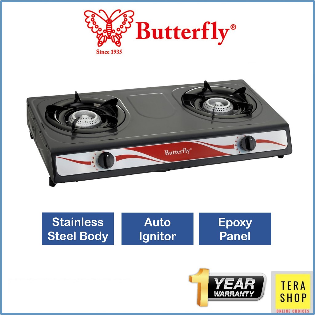 Butterfly BGC-666 2.8kw Epoxy 2 Burner Gas Cooker Gas Stove | Shopee ...