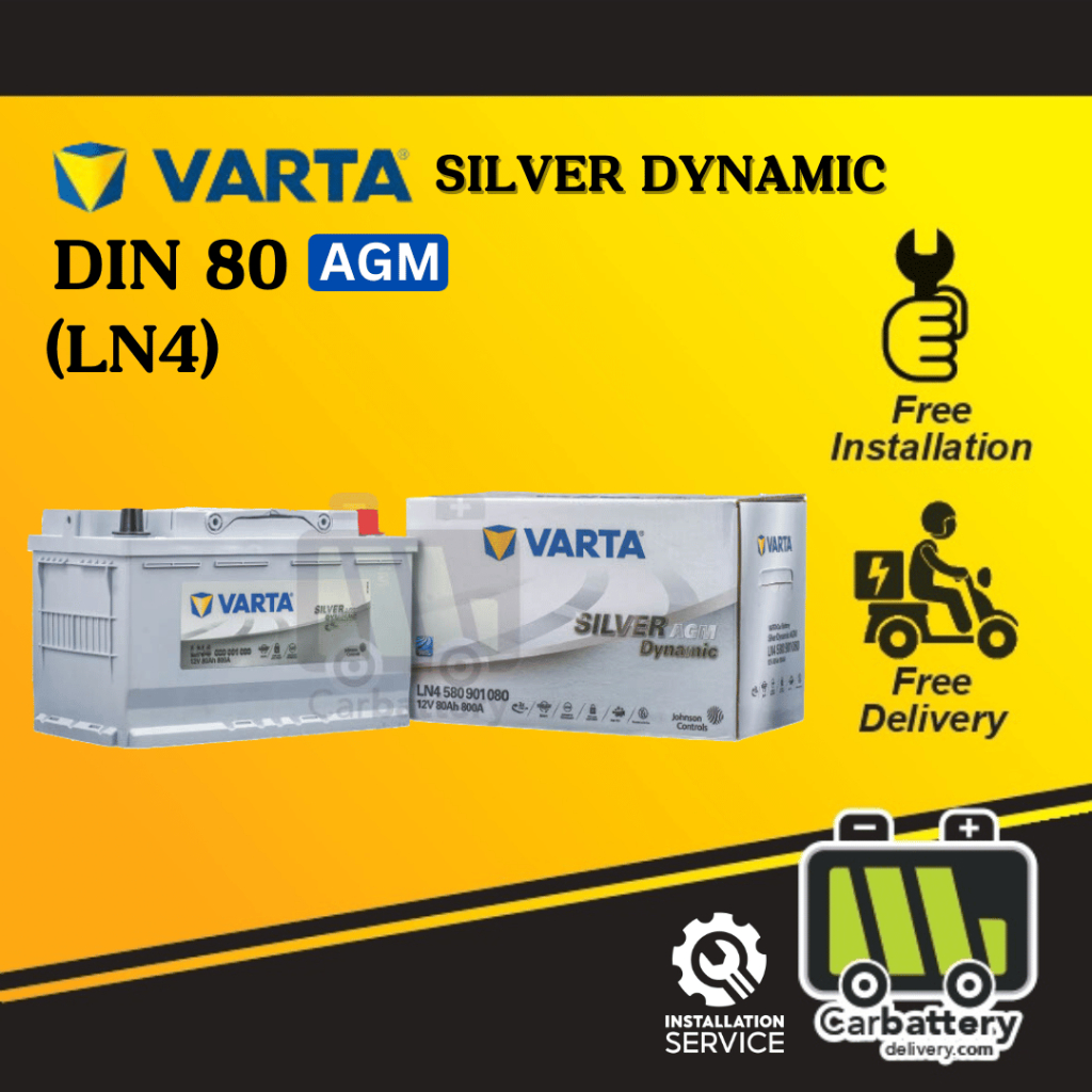 [Installation Provided] Varta AGM DIN80 LN4 Auto Start Stop Car Battery ...