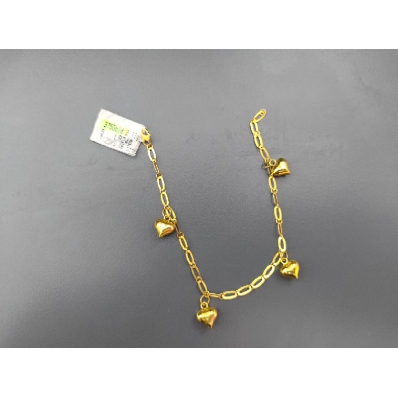 Emas 375 rantai tangan paper clip gantung love plain (T125XS) | Shopee ...