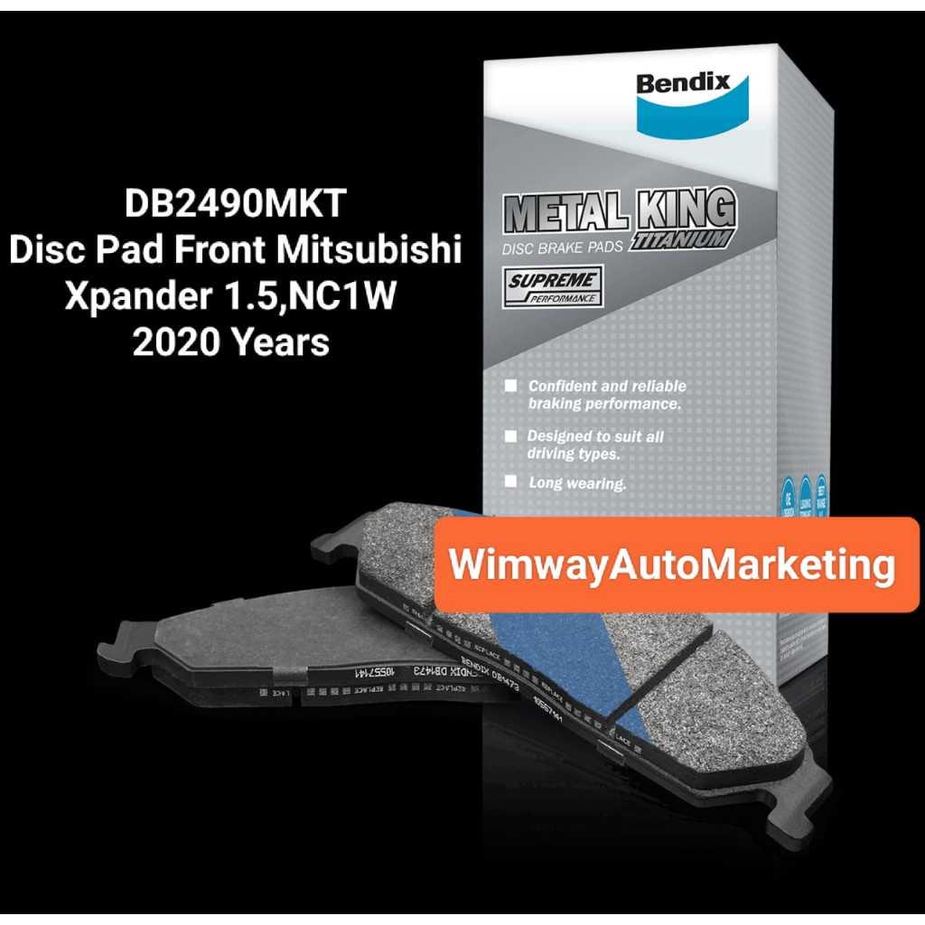 DB2490MKT MITSUBISHI XPANDER FRONT DISC PAD [ BENDIX METAL KING ...