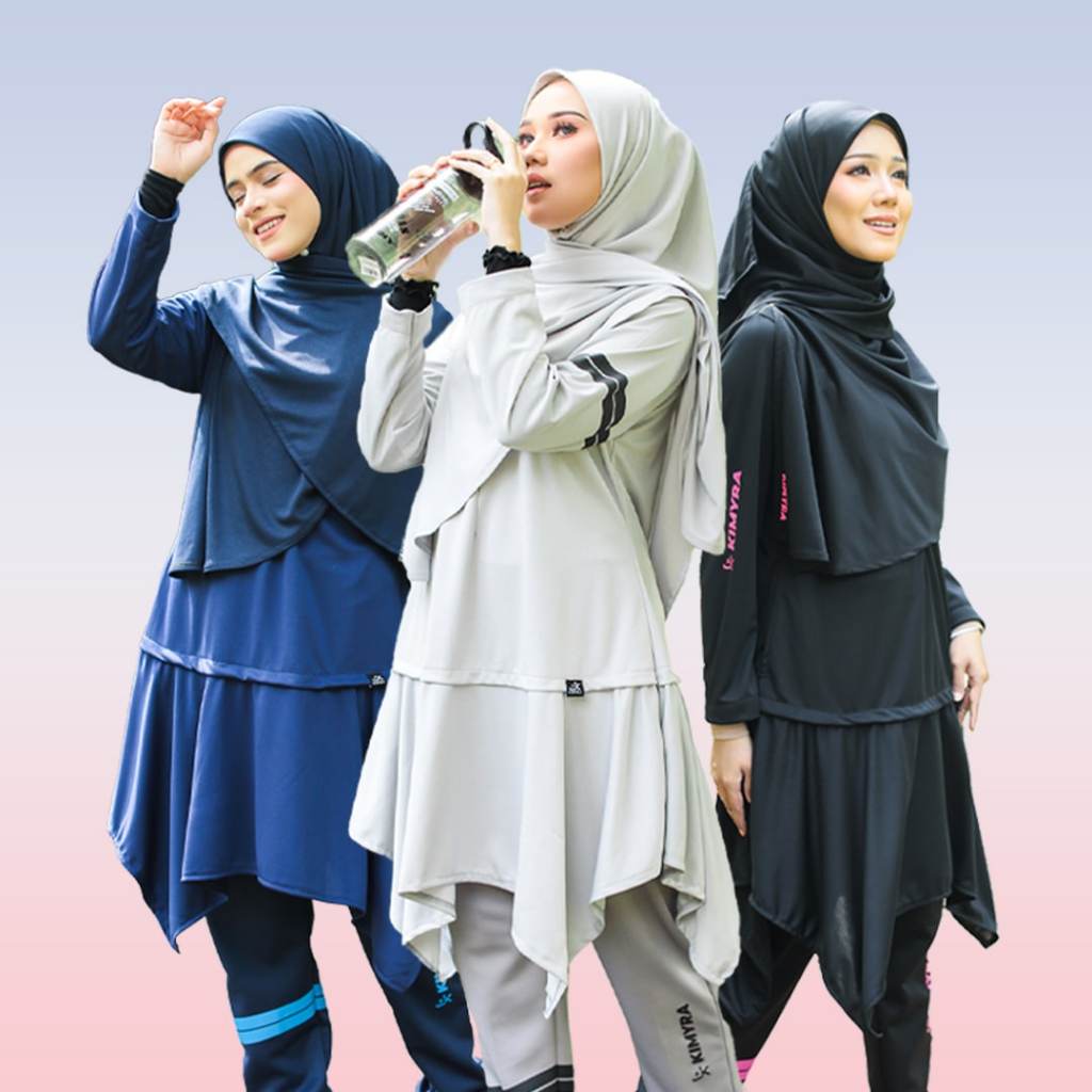 KIMYRA KIMBASIC Baju Renang Sukan Outfit Mandi Pantai Anti Terselak ...