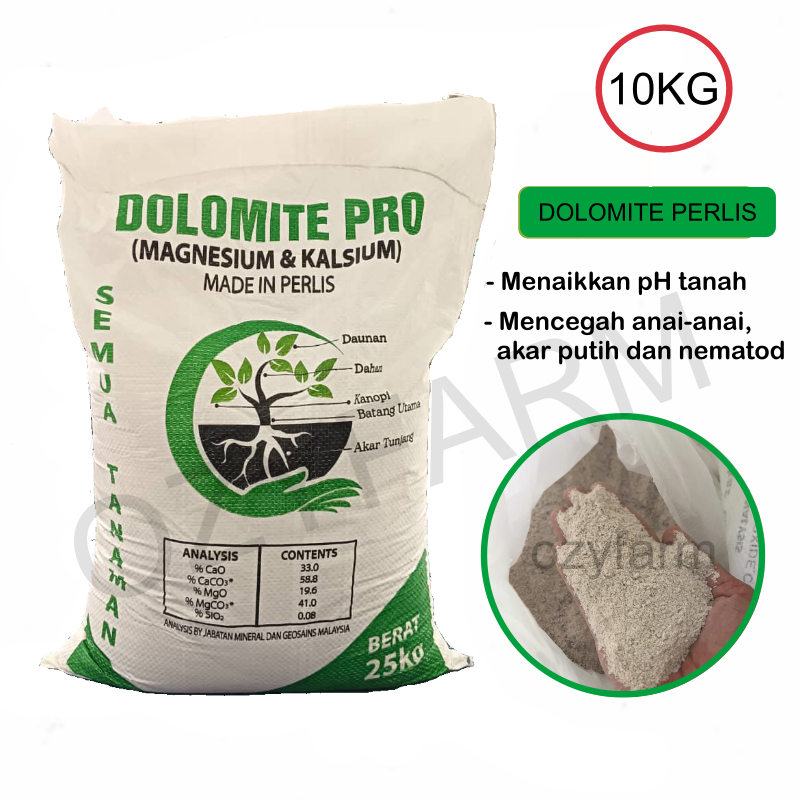 10KG Repack Original Dolomite Perlis Kapur Pertanian kapur perikanan ...