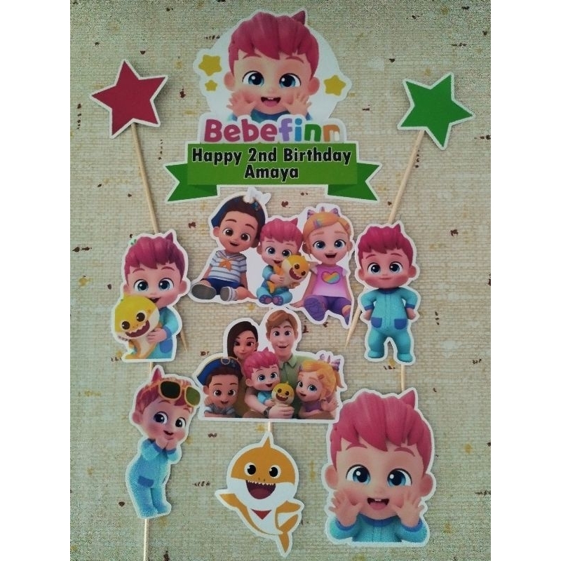 BEBEFINN CAKE TOPPER (FREE ADD NAME) | Shopee Malaysia