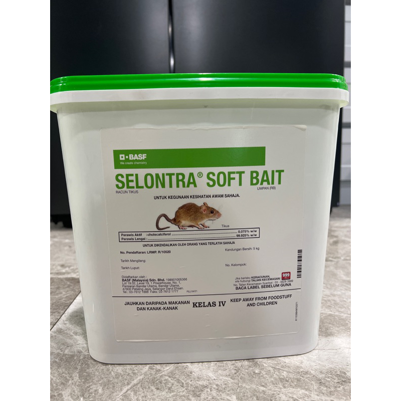 BASF Selontra Soft Bait Cholecalciferol 5kg Pest Control Tikus | Shopee ...