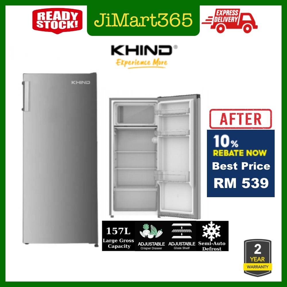 KHIND 157L Khind Single Door Refrigerator RF165 | Shopee Malaysia