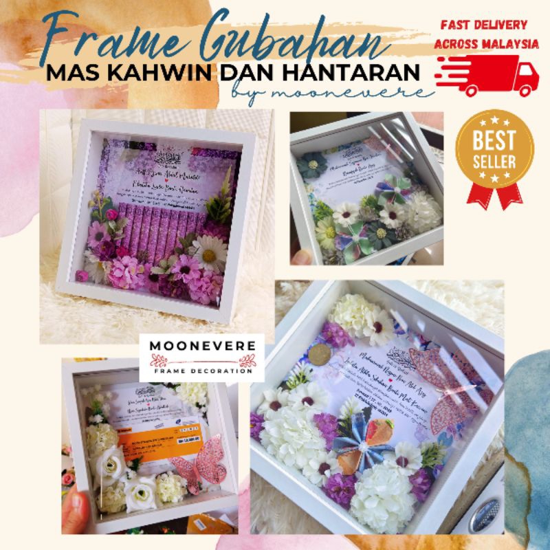 Frame Mas Kahwin Siap Gubah frame hantaran boleh custom | Shopee Malaysia