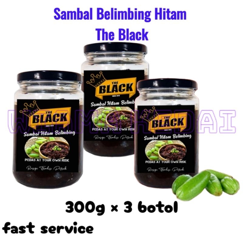 Combo Sambal Belimbing Hitam The Black 300g × 3 botol | Shopee Malaysia