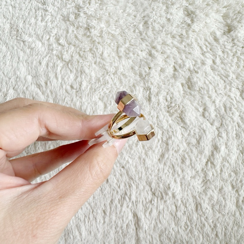 Lovisa Crystal Amethyst Ring Set of 2 (size S/M) | Shopee Malaysia