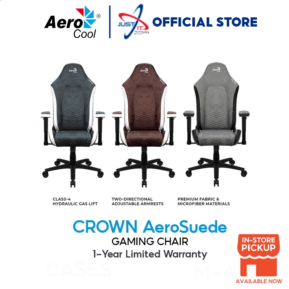 AEROCOOL CROWN AEROSUEDE GAMING CHAIR | Shopee Malaysia