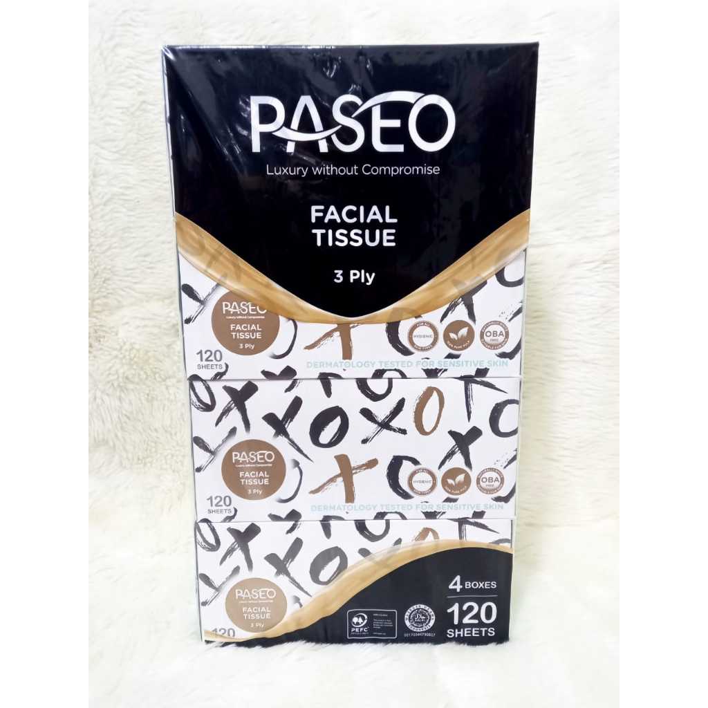 PASEO FACIAL TISSUE 3PLY 120SHEET (4 BOXES) | Shopee Malaysia