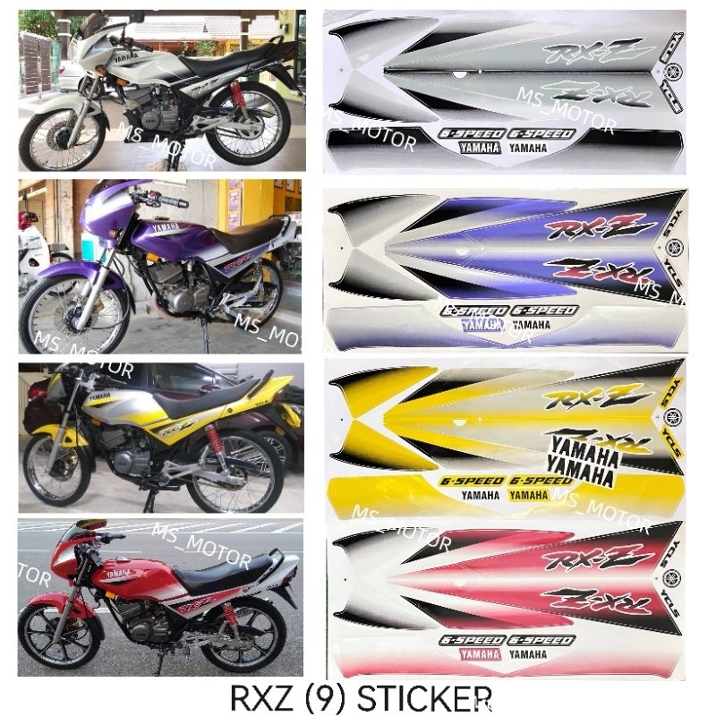 RXZ BODY COVER STICKER STRIPE COVER SET RXZ BOSS (9) COLOUR BLACK ...