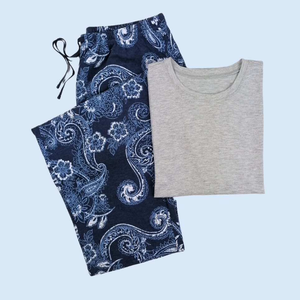 [SIZE: M] Cotton Pyjamas women Capri pants set Baju tidur wanita Baju ...