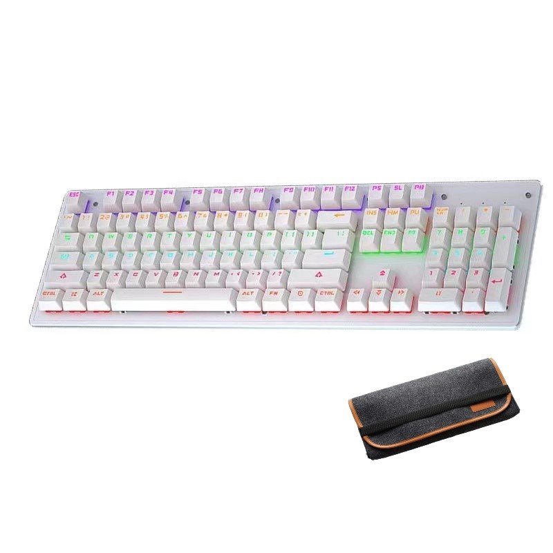 Leaven K880 Real Mechanical Keyboard full size Gaming 104 Keys Mix Color Keycap Blue red Switch ...