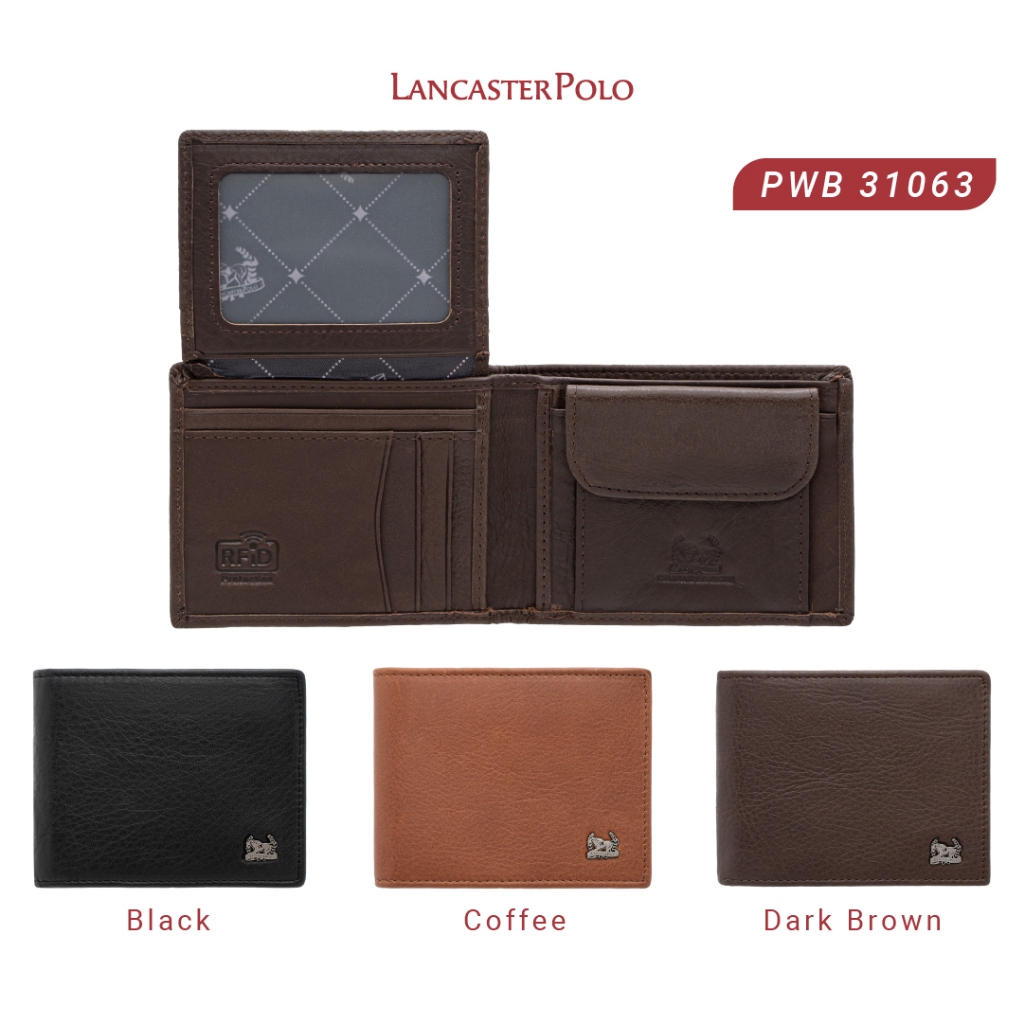 Lancaster Polo Men’s Top Grain Leather Bi-Fold Wallet with Gift Box - 3 ...