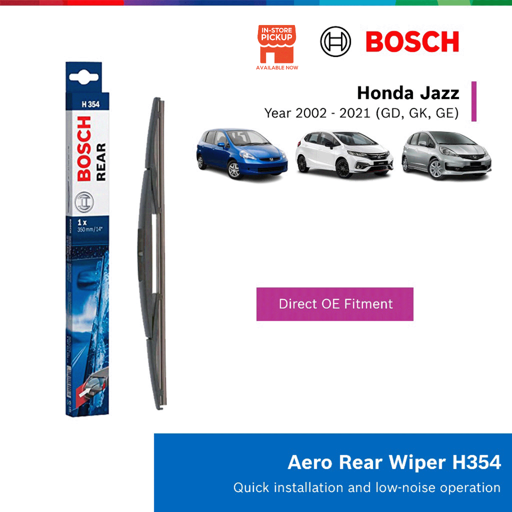 BOSCH H354 Rear Wiper for Honda Jazz GD GK GE year 2002 - 2021 | Shopee ...