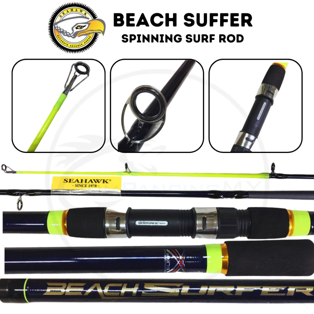 Seahawk Beach Surfer Spinning Surf Fishing Rod Including PVC Price ...