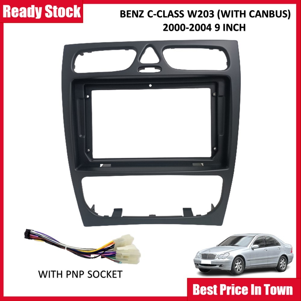 Android Player Casing BENZ C-CLASS W203-9''-2000-2004-BLACK/W204-9 ...