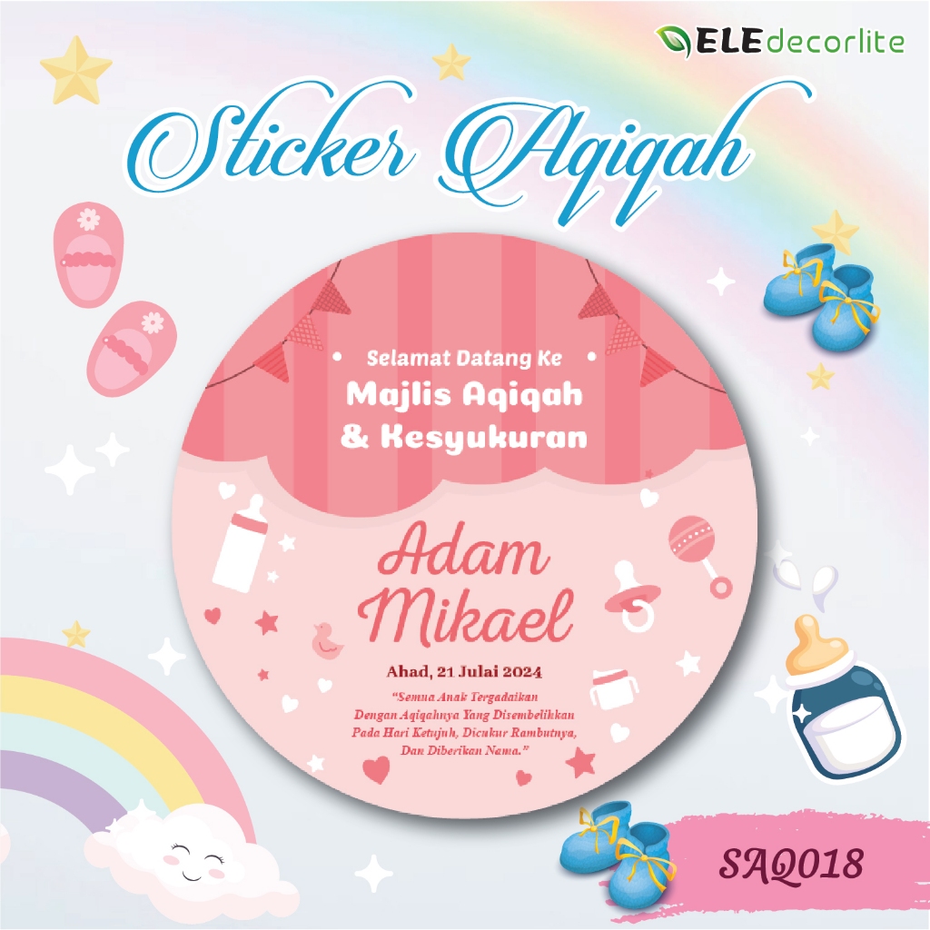 STICKER AQIQAH/STICKER GOODIES AQIQAH | STICKER DOORGIFT | LABEL ...