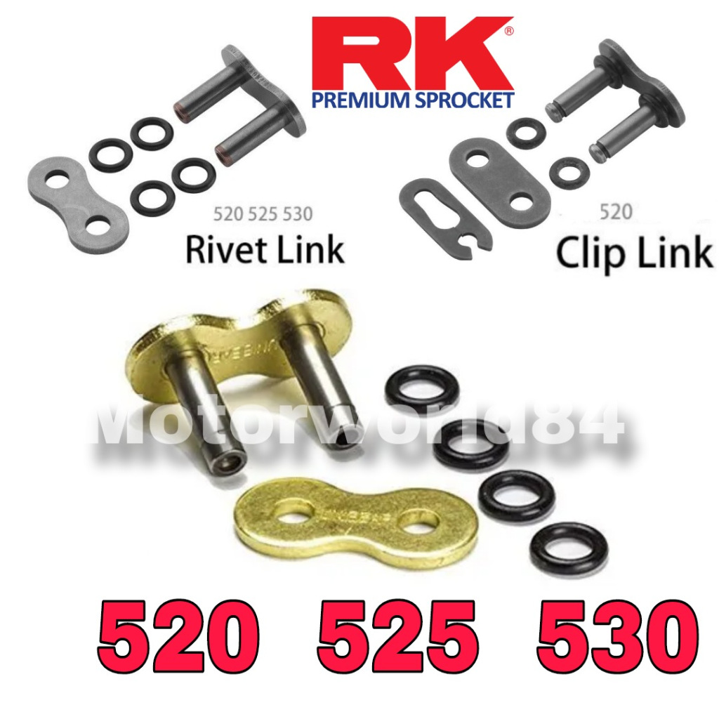 RK RIVET CLIP CHAIN KLIP RANTAI 428 520 525 530 XRING ORING X-RING O ...