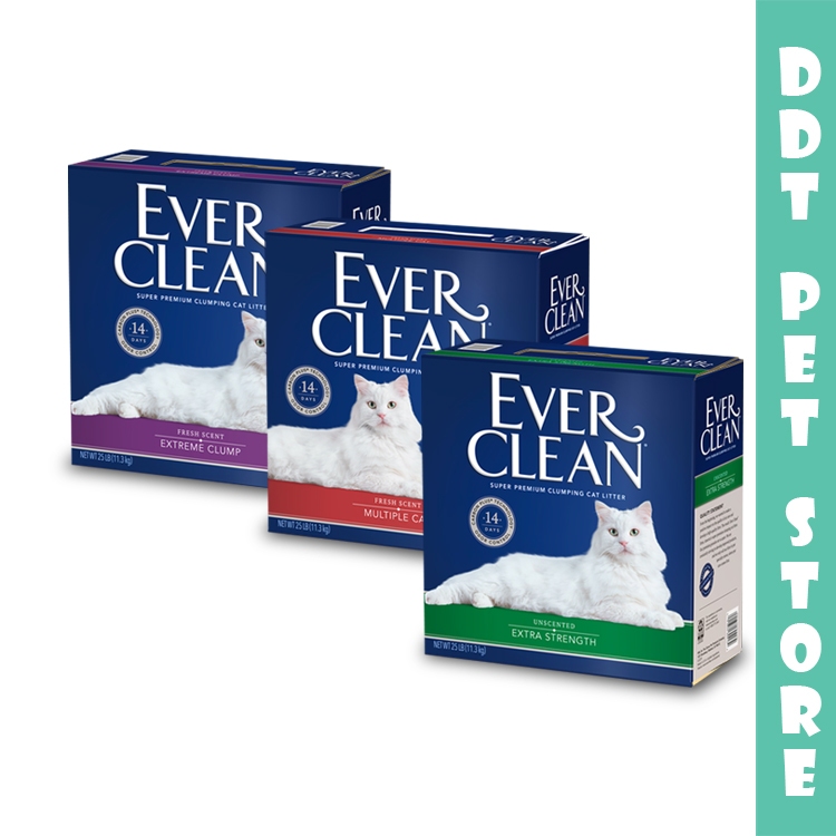 Ever Clean Super Premium Clumping Cat Litter 25lb(Multiple Cat/Extra Strength/Lightly Scented ...