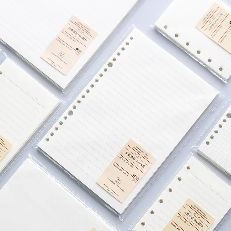 60 sheets Loose-leaf Notebook Refill A5/B5 Inner Page Blank Line Grid ...