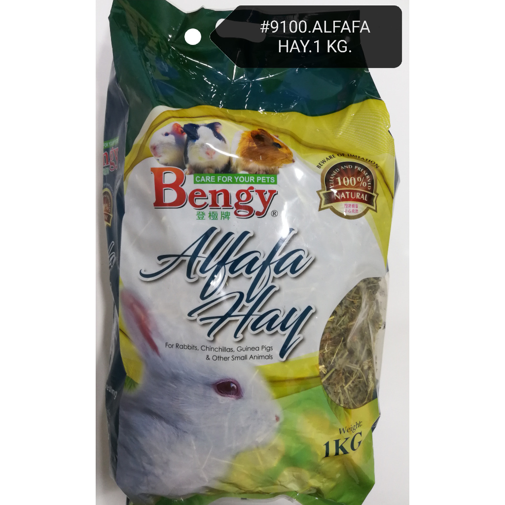 Bengy Alfalfa Hay for Rabbit Guinea Pig Chinchilla Makanan Arnab 1kg ...