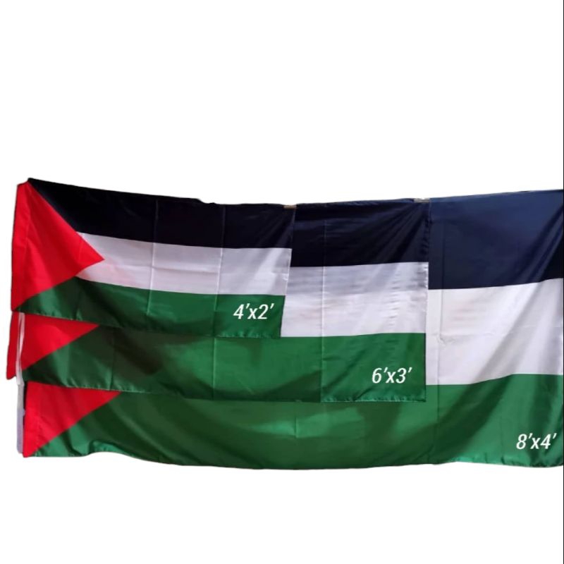 Bendera Palestin Palestine Siap Jahit Lubang Kayu Bendera Best Quality ...