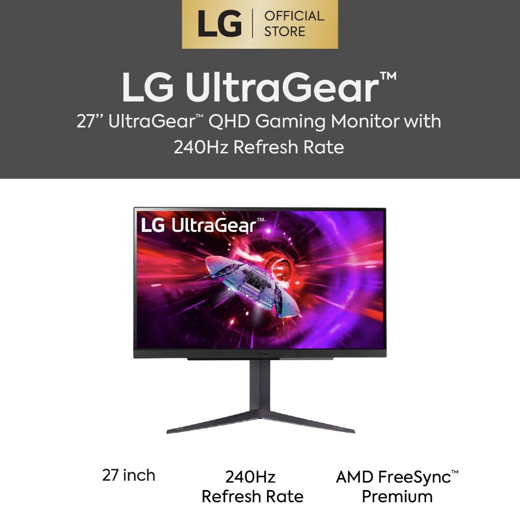 LG 27" 27GR83Q IPS QHD 240Hz 1ms HDR10 Freesync Gsync Ergonomic ...