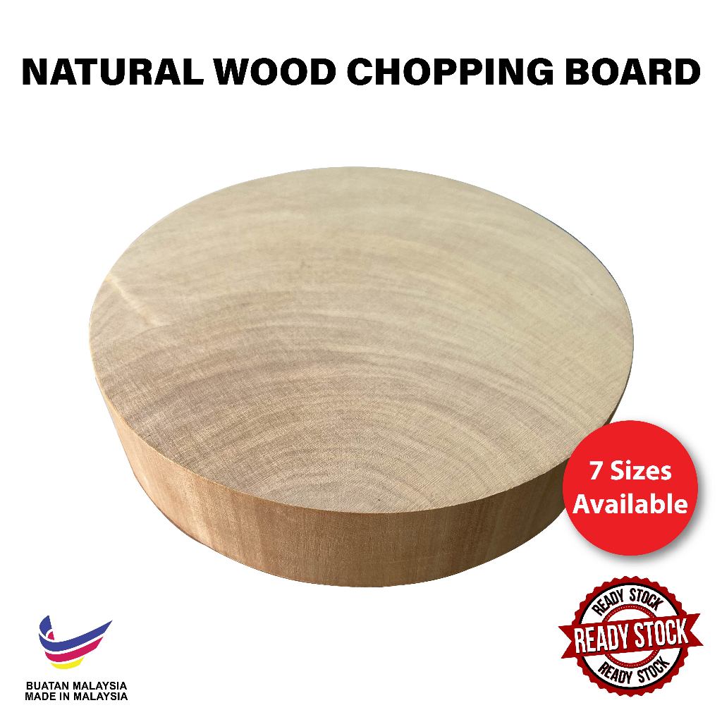WOODEN CHOPPING BOARD 2" PAPAN PEMOTONG IKAN DAGING KAYU BIAWAK TEMBUSU ...