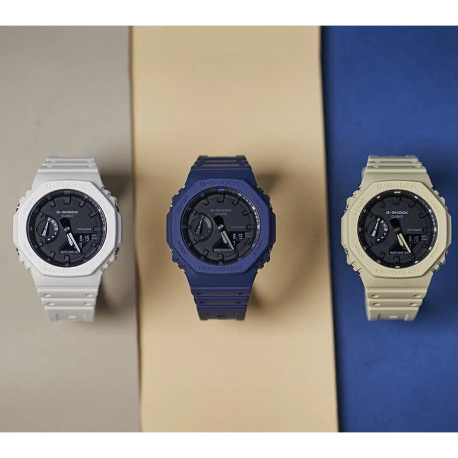 ANALOG-DIGITAL/AUTO LIGHT/POWER SAVE GA-2100 TMJ BASIC BLUE BEIGE AND ...