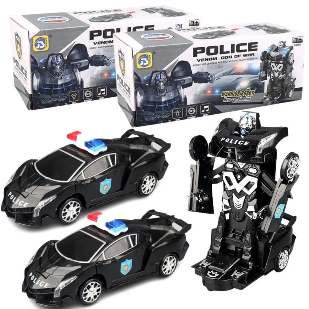 POLICE Venom God Of War Car Transform Robot with Realistic Sound and ...