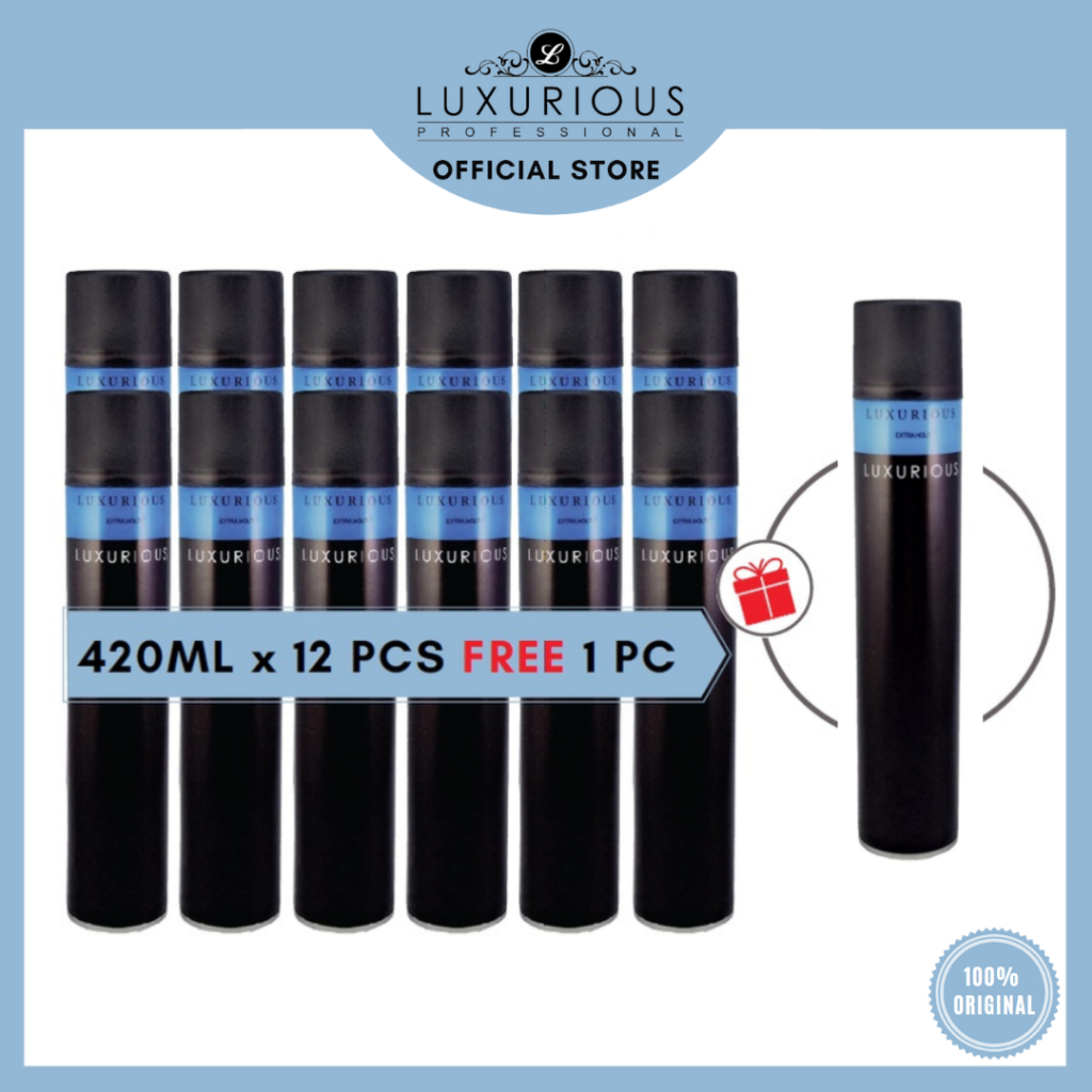 [ Bundle Set ] Luxurious Professional Extra Hold Hair Spray 420ml x 12 ...