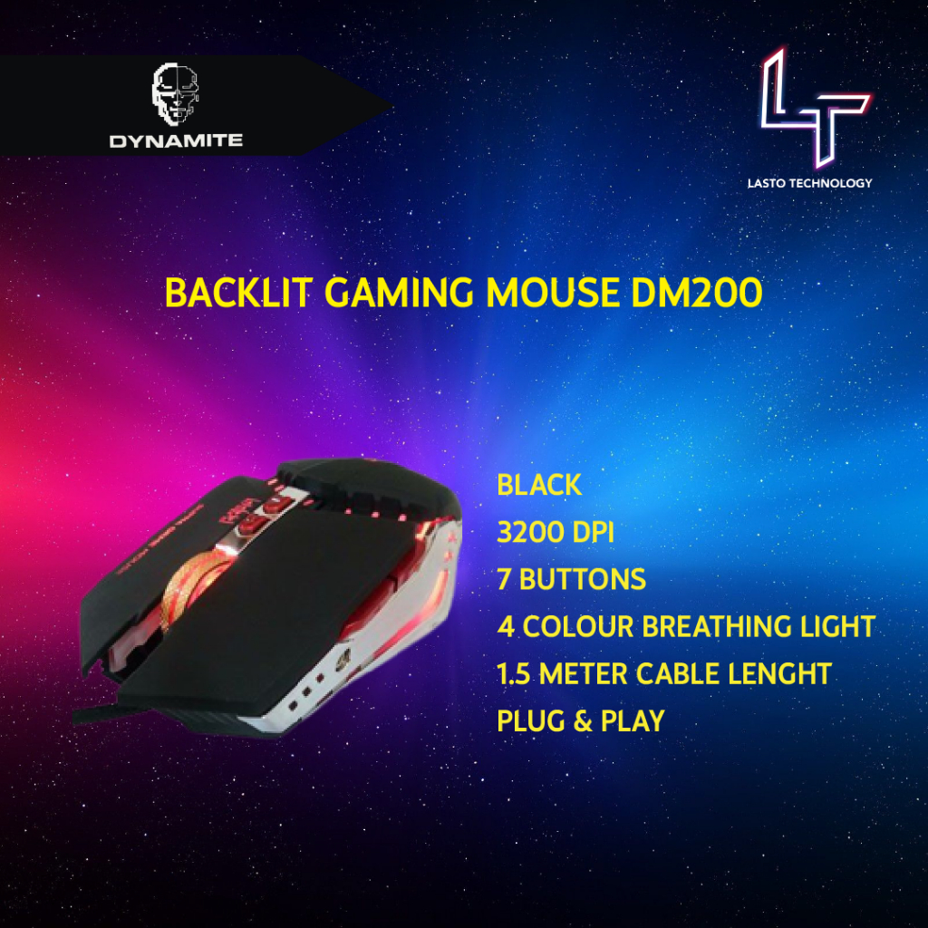 Dynamite Backlit Gaming Mouse (DM 200) | Shopee Malaysia