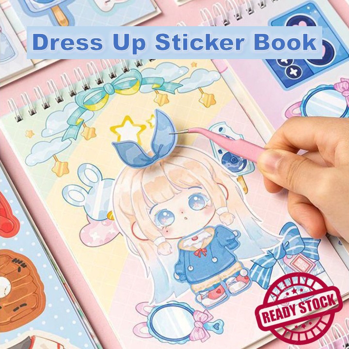 Dress Up Sticker Book DIY Art & Craft Quiet Book Gift For Girl Stiker ...