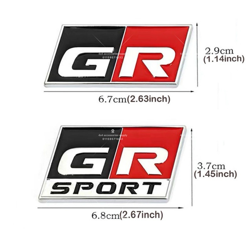 3D Car Sticker GR Sport Logo Emblem Badge Decal Front Hood Grille metal ...