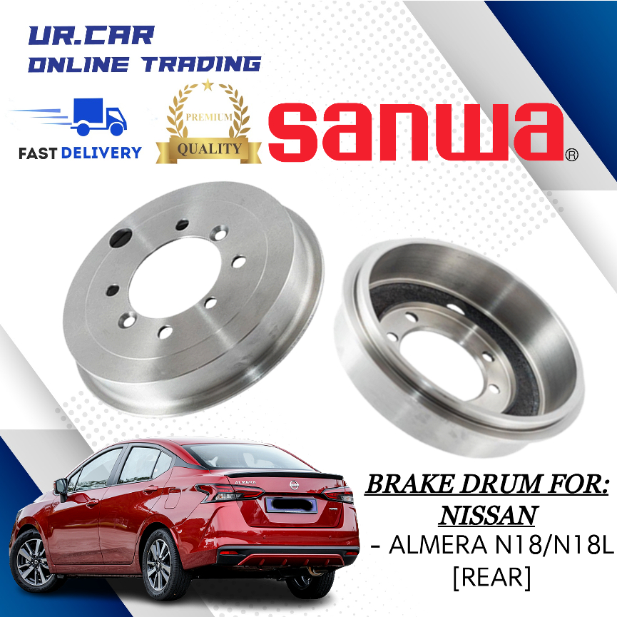 SANWA NISSAN ALMERA N18 / N18L REAR (BELAKANG) BRAKE DRUM 100% ORIGINAL ...