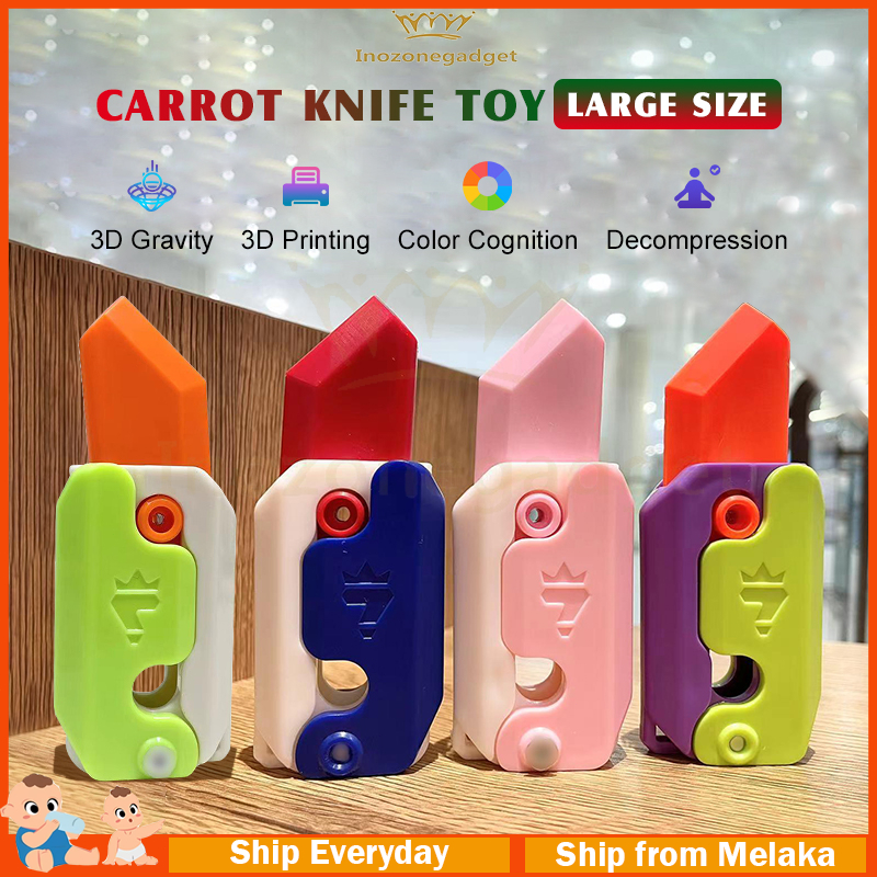 Local Stock 3D Mini Gravity Knife Toy Carrot Knife Joke Trick Toy Funny ...