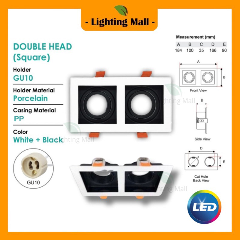 LED Eyeball Fitting/Casing Black/White Downlight Casing | Shopee Malaysia