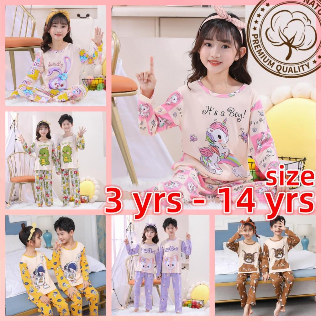 Boy Girl Kids Long Sleeve Pyjamas Sleepwear Set Unisex Cotton Cartoon ...