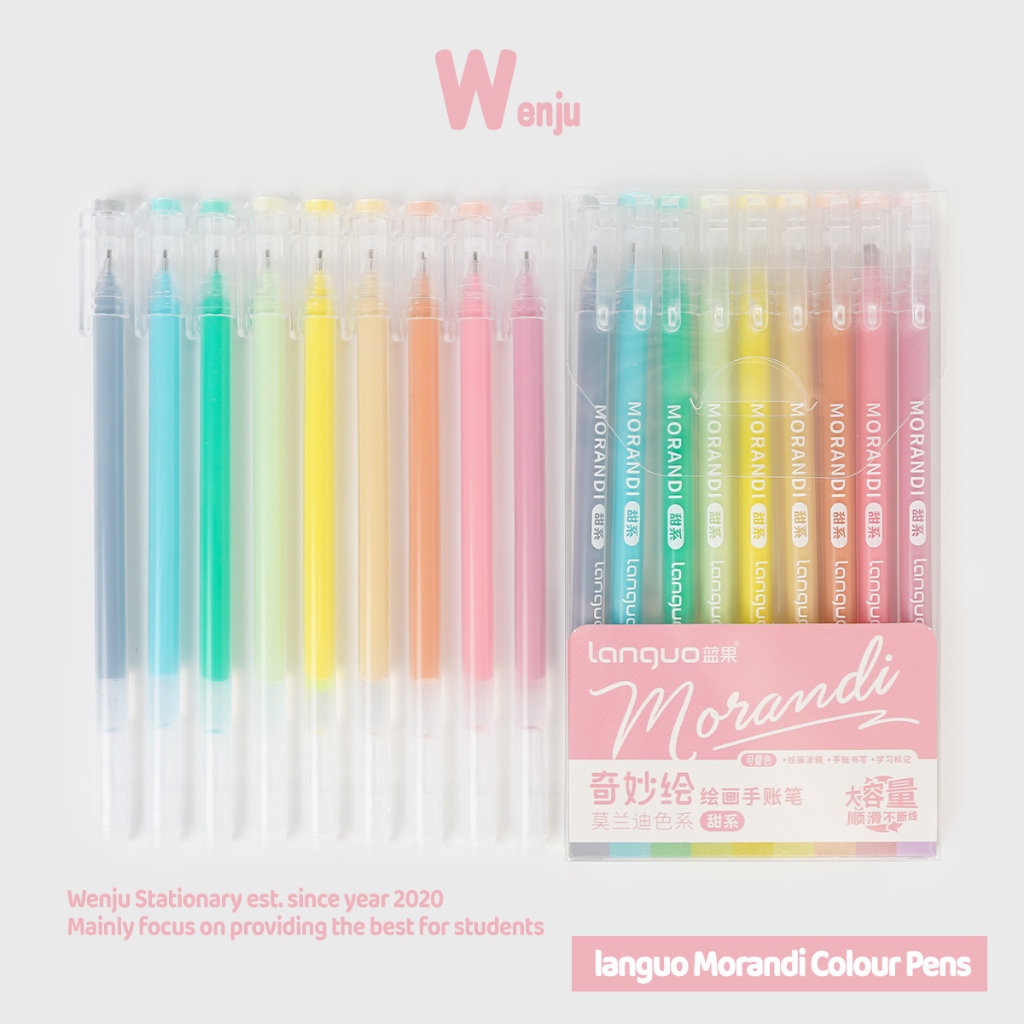 WENJU | languo Morandi Gel Pen 0.5mm 9 Colour (3styles) | Shopee Malaysia