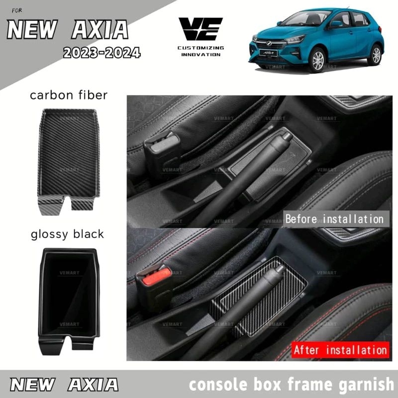 axia new 2023-2025 car carbon fiber console box frame garnish ...